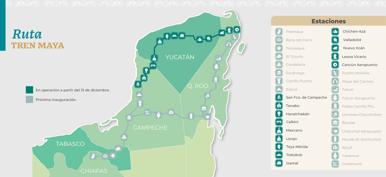 Iconografía de las estaciones del Tren Maya | Turismo Tren Maya